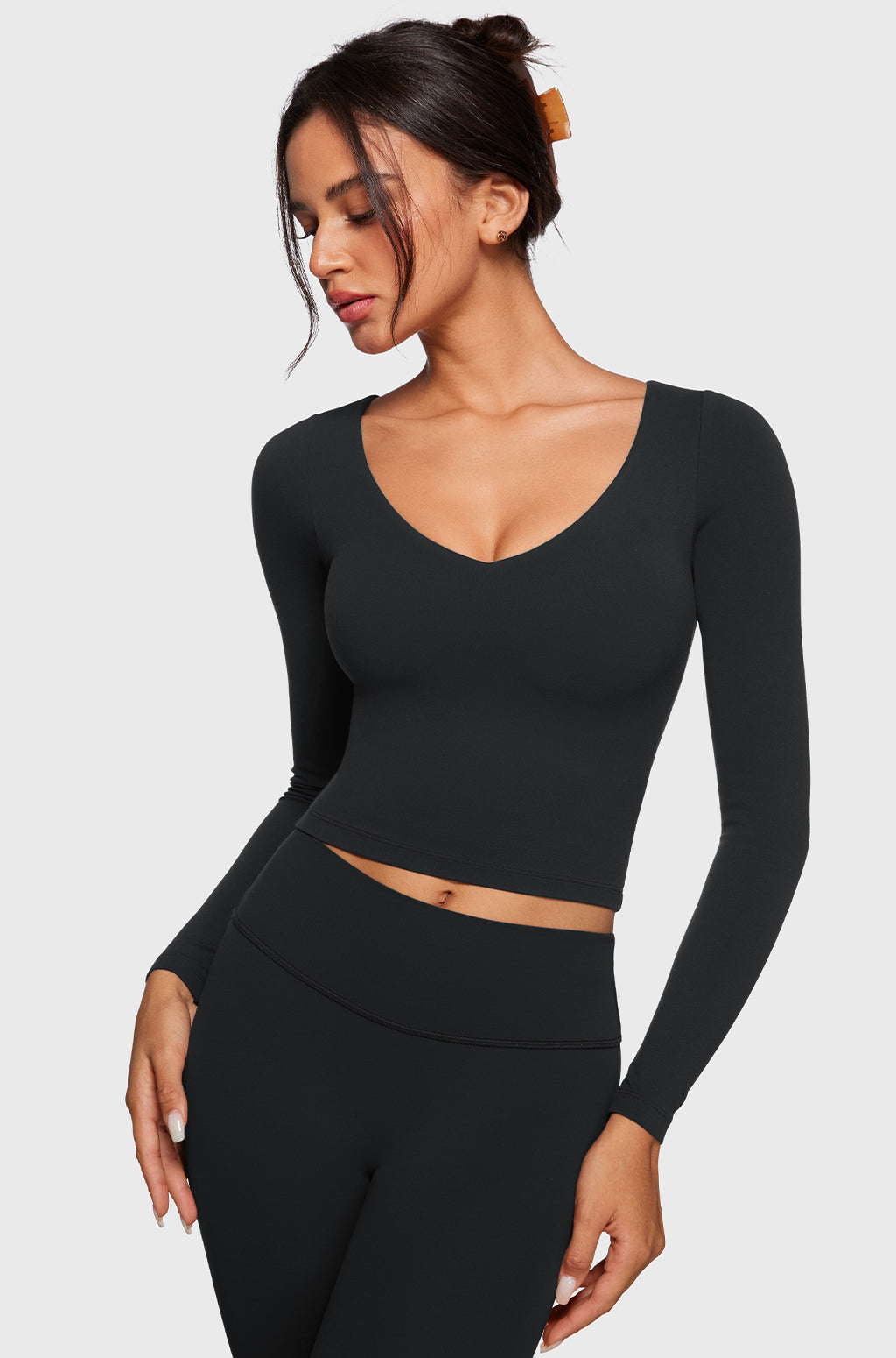 Women's Natrelax V-Neck Long Sleeve Tops – Essenther.us