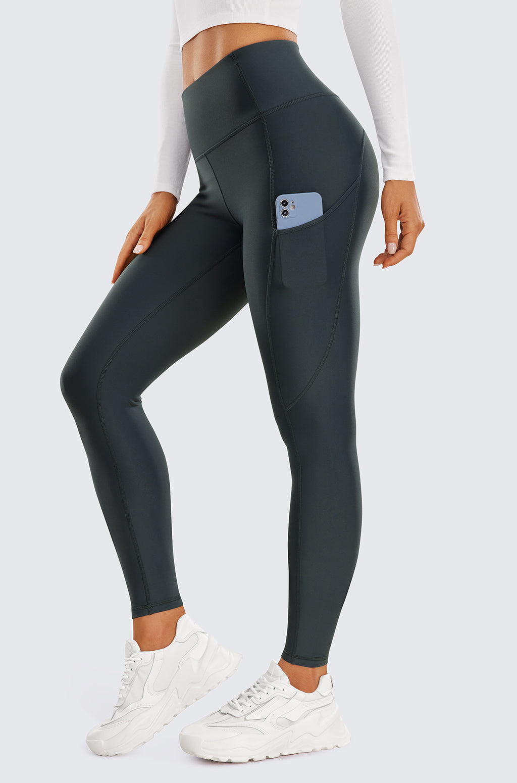 CRZ YOGA Women's Fleece Lined Leggings with Pockets 28'' – Essenther.us