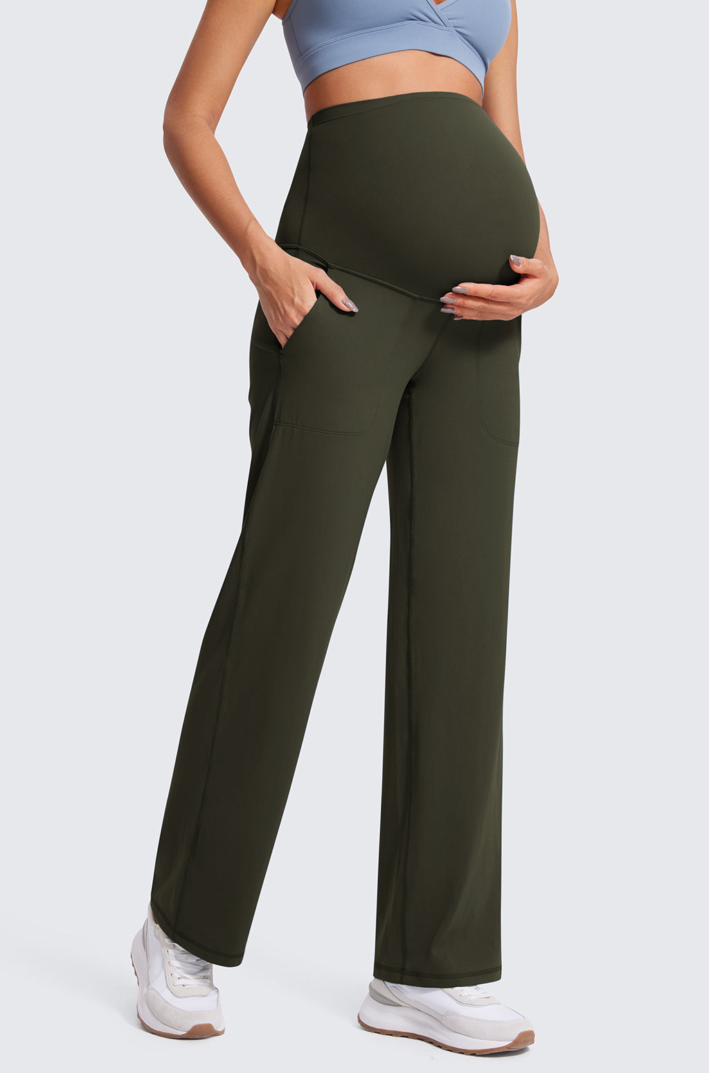 Women' Maternity Wide Leg Pants with Pockets 31.5" – Essenther.us